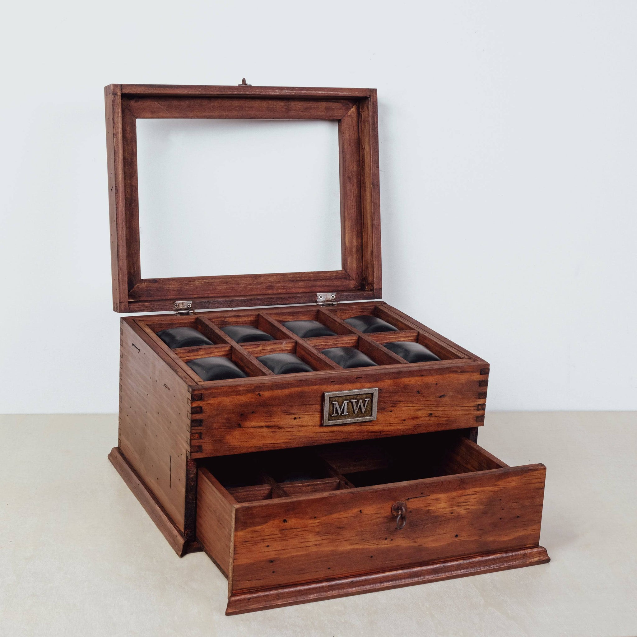 Personalized Wood Watch box for 12 Watches with Drawer – Deferichs