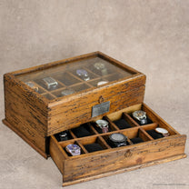 Personalized Wood Watch box for 20 Watches made with solid wood ...