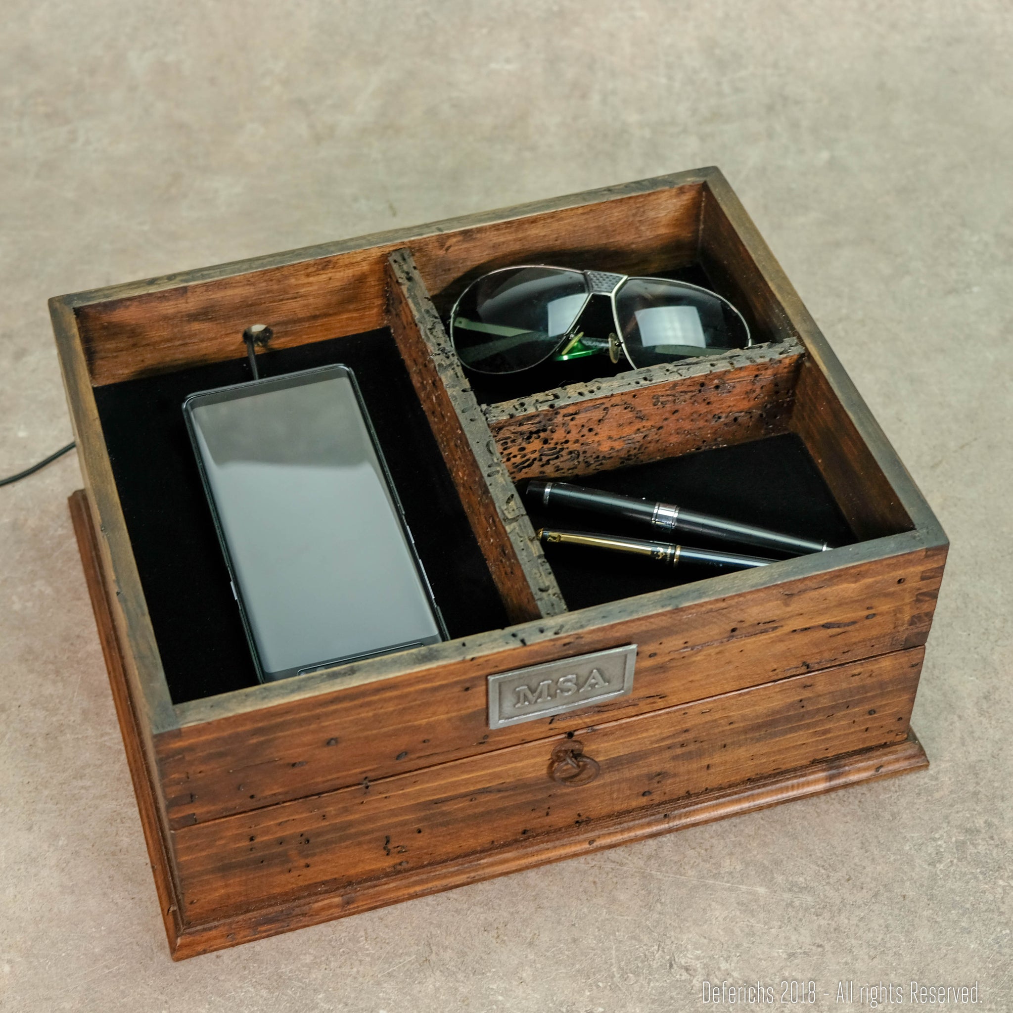 Personalized Men's Desktop/NightStand Organizer Box – Deferichs