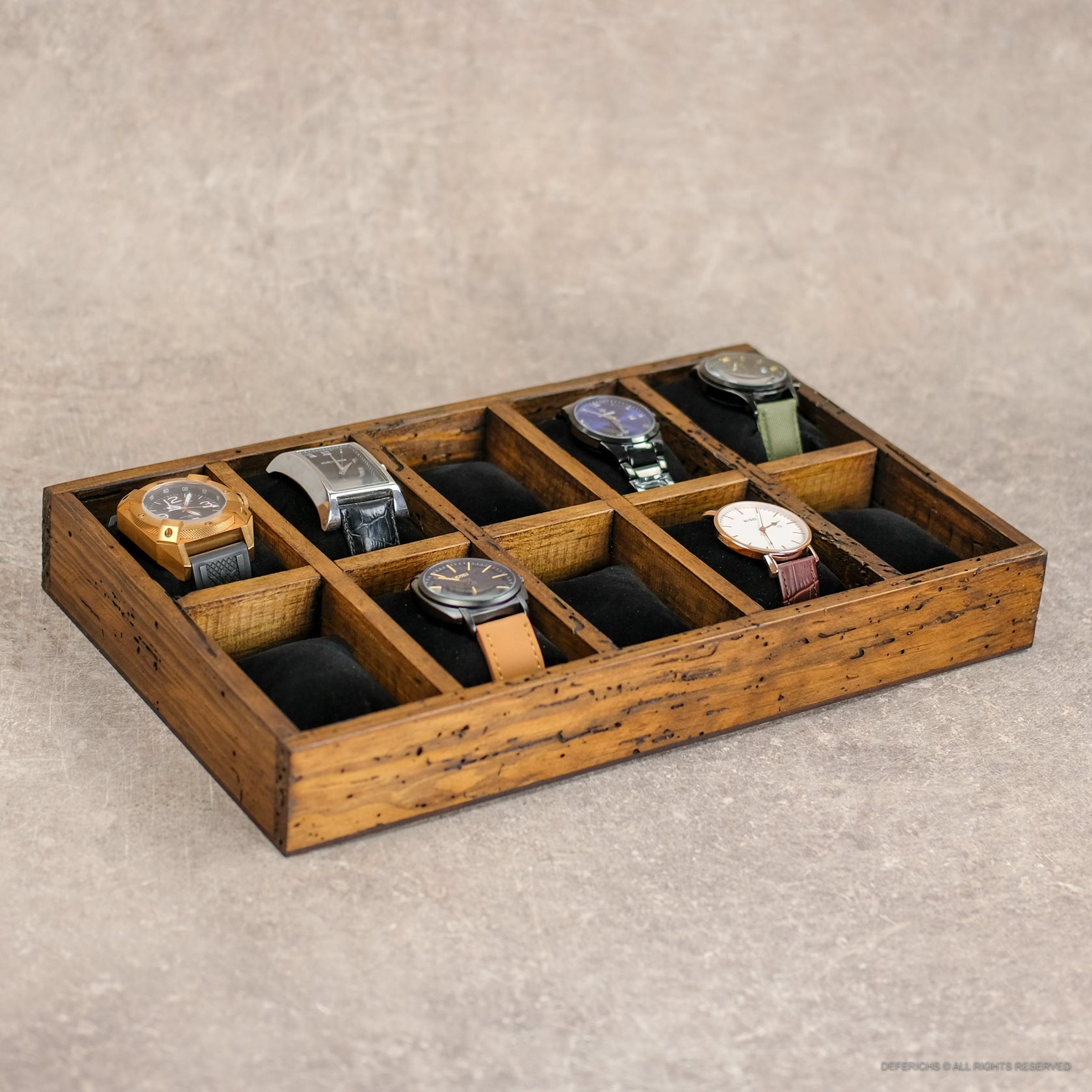 Personalized Wood Watch box for 20 Watches made with solid wood ...